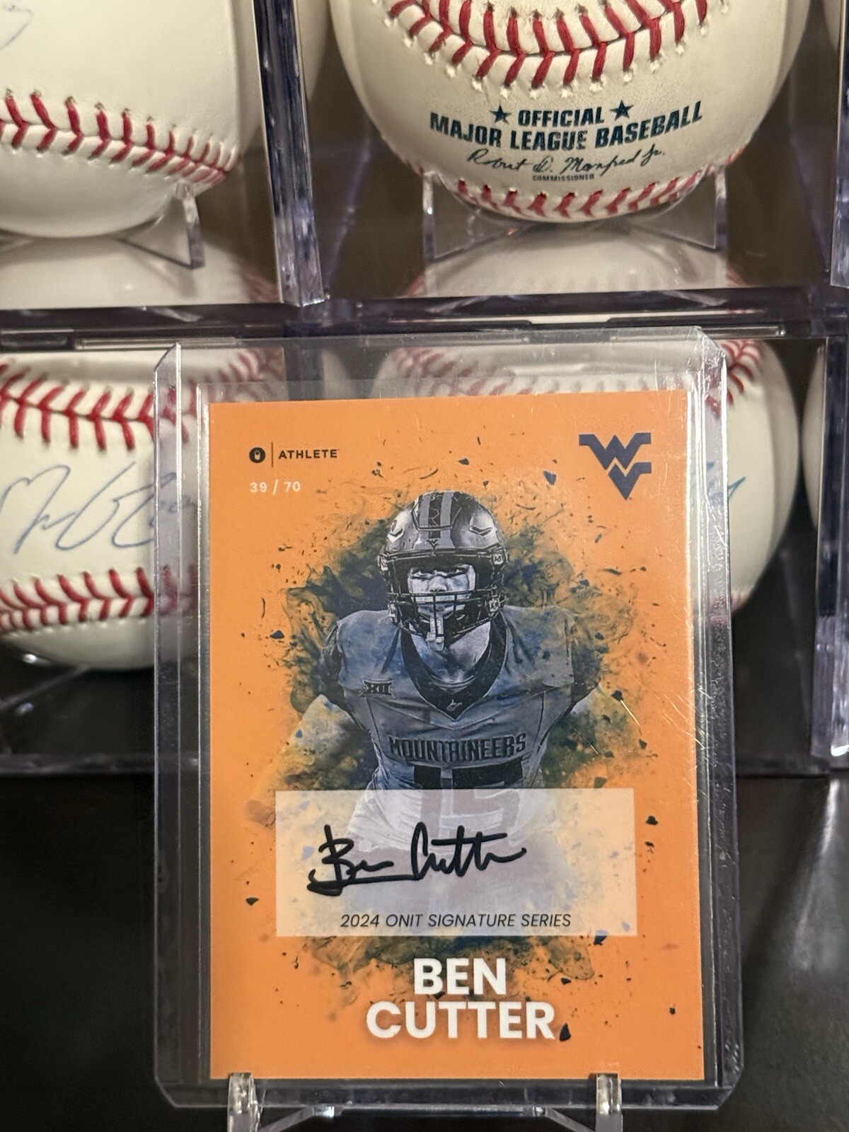 🔥Ben Cutter 2024 Onit 💥West Virginia Mountaineersl On-Card Auto / 70 ...
