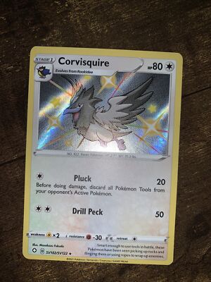 Pokémon TCG Corvisquire Shining Fates SV102/SV122 Holo Shiny Holo Rare ...