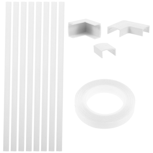 White Plastic Cable Hider Cords on Floor Wall Wire Cover Covers for ...