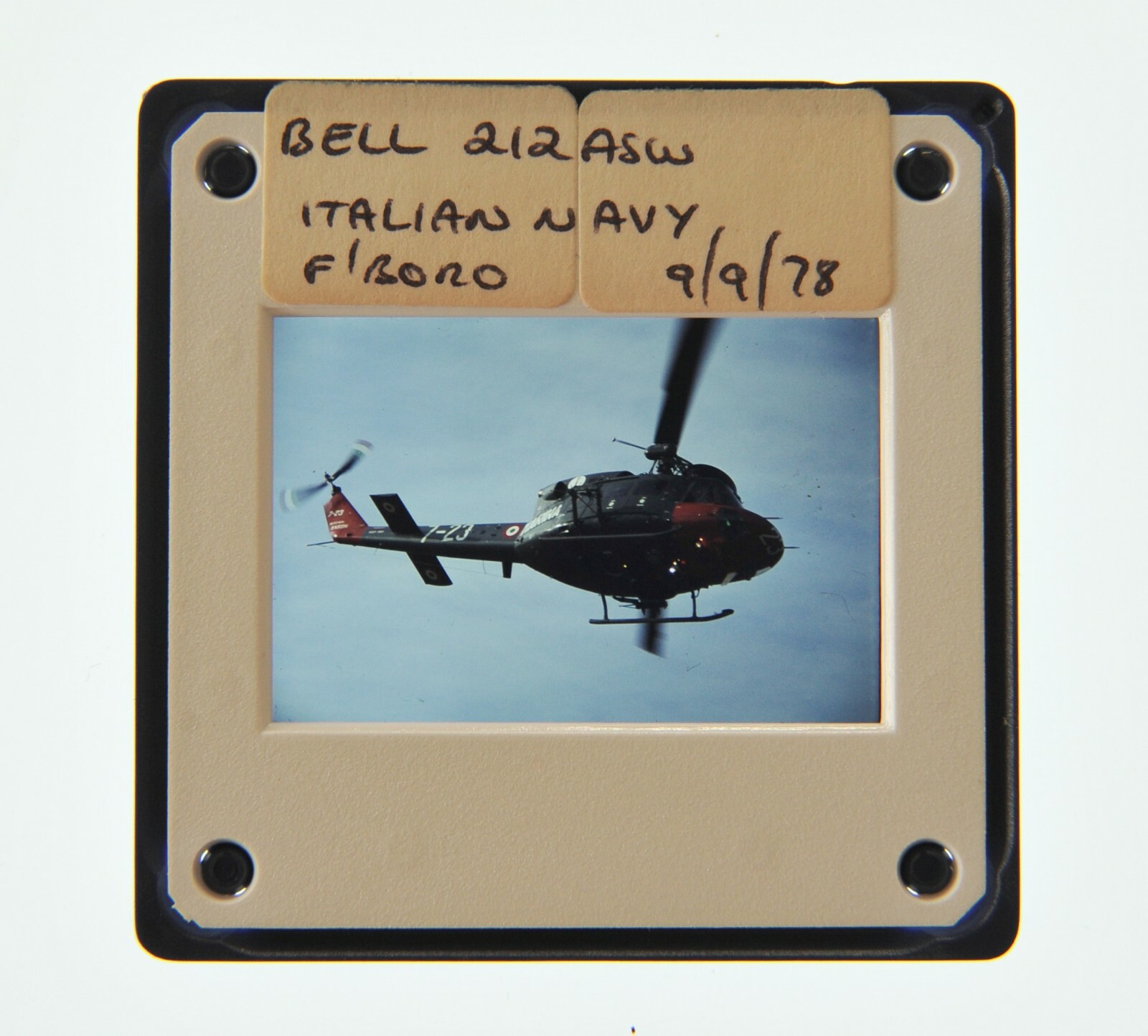 35MM SLIDE AIRCRAFT 1978 BELL 212 ASW HELICOPTER ITALIAN NAVY ...