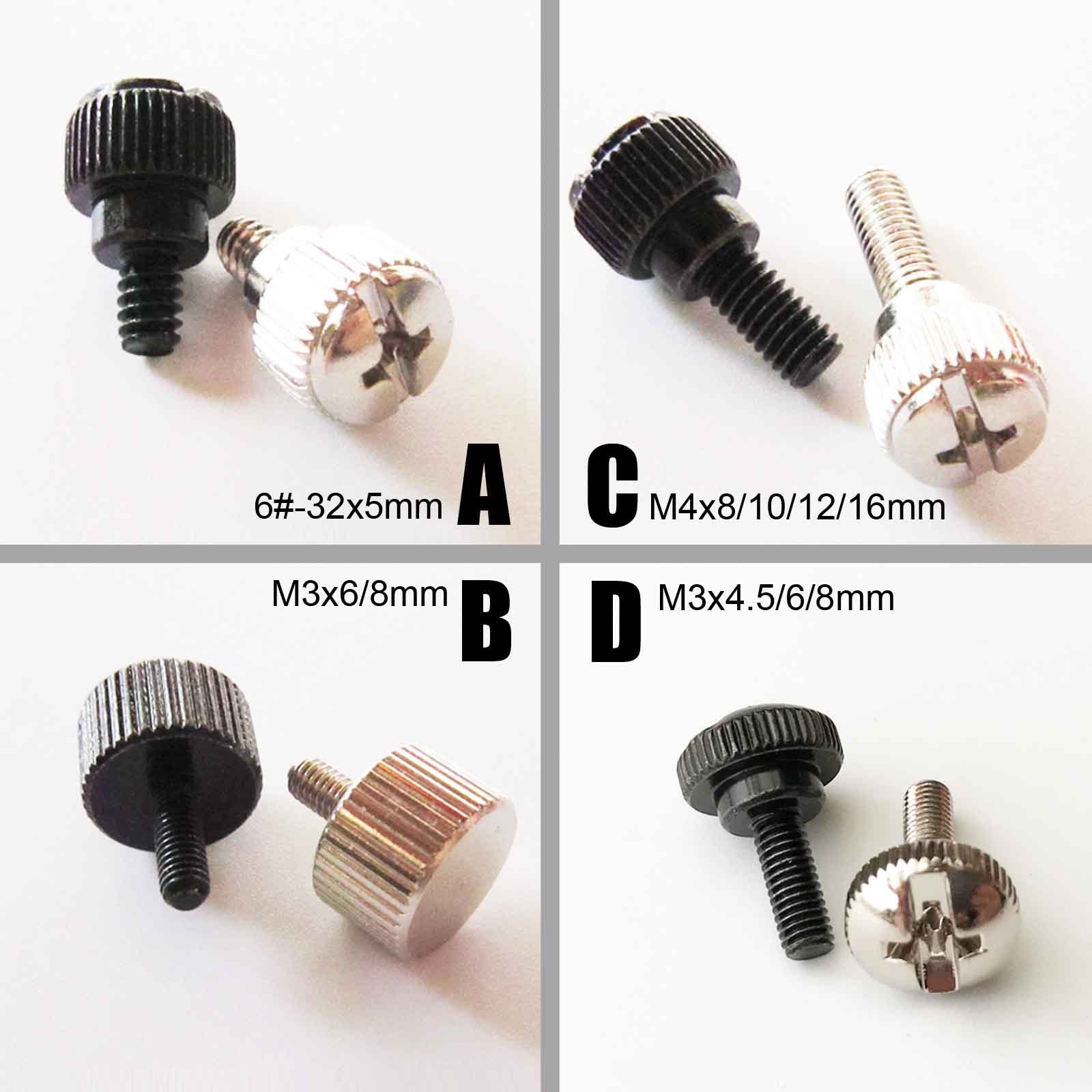 25/100pcs PC Computer Case Phillips Thumb Screw Thumbscrew Knurled DIY ...