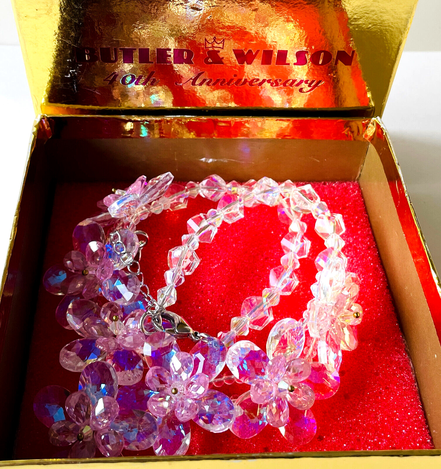 BEAUTIFUL SIGNED BUTLER & WILSON AB CRYSTAL FLOWER NE… - Gem