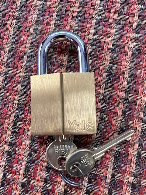 Brass Yale Padlock w/ 2 Original Yale Keys NEW Made In USA Lock Heavy ...