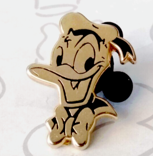 Donald Duck Head Gold Plated with Black Outline Paris Disney Pin 4043 ...