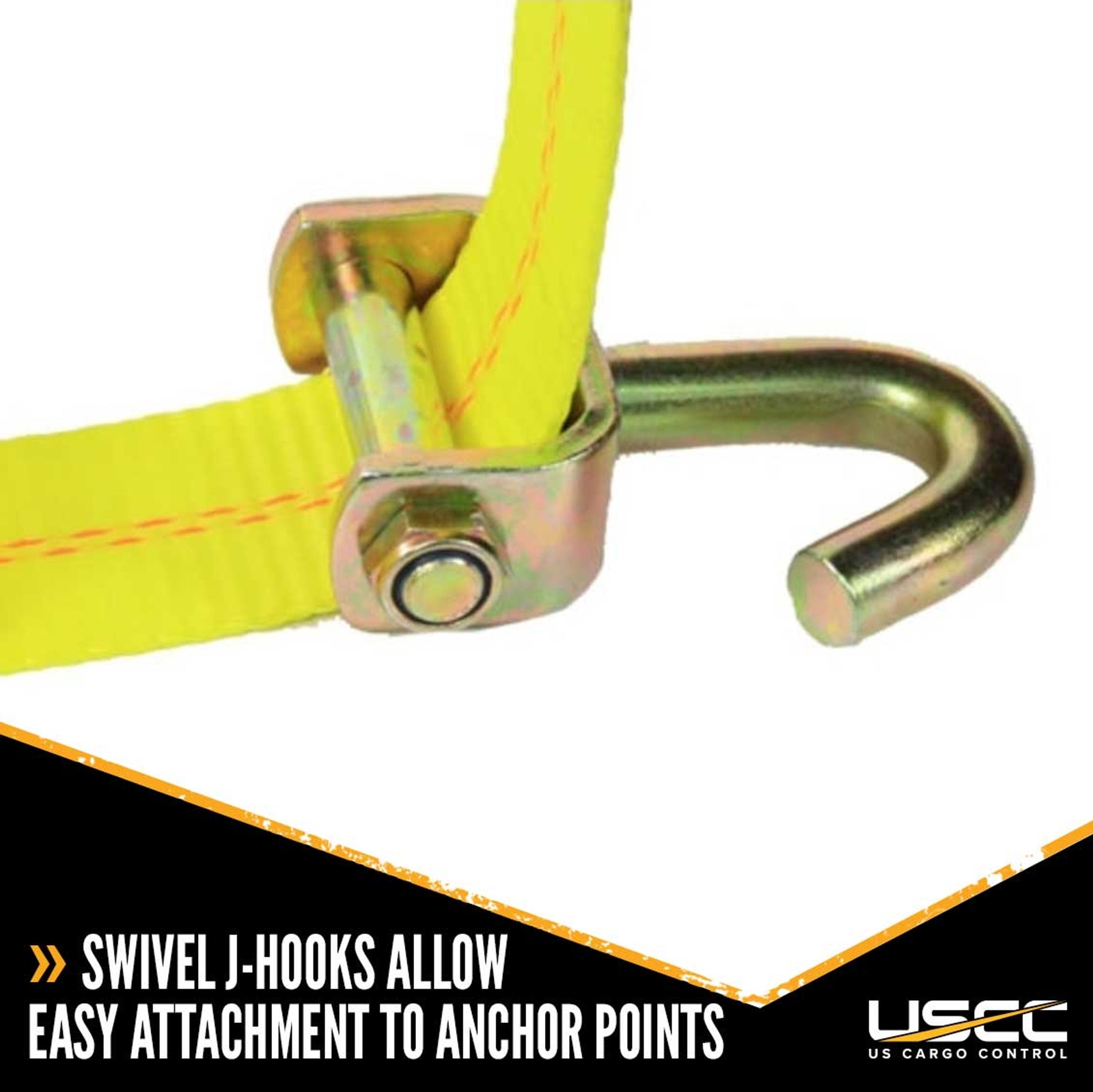 USCC 2" X 10' OEM Strap w/2 Swivel J Hooks, 3 Rubber Cleats - 2,200 Lb ...