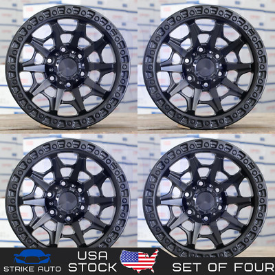 New Set of 4 Rims Wheels 4pcs 16 inch 16" 5x139.7 8J Off Road Black ...