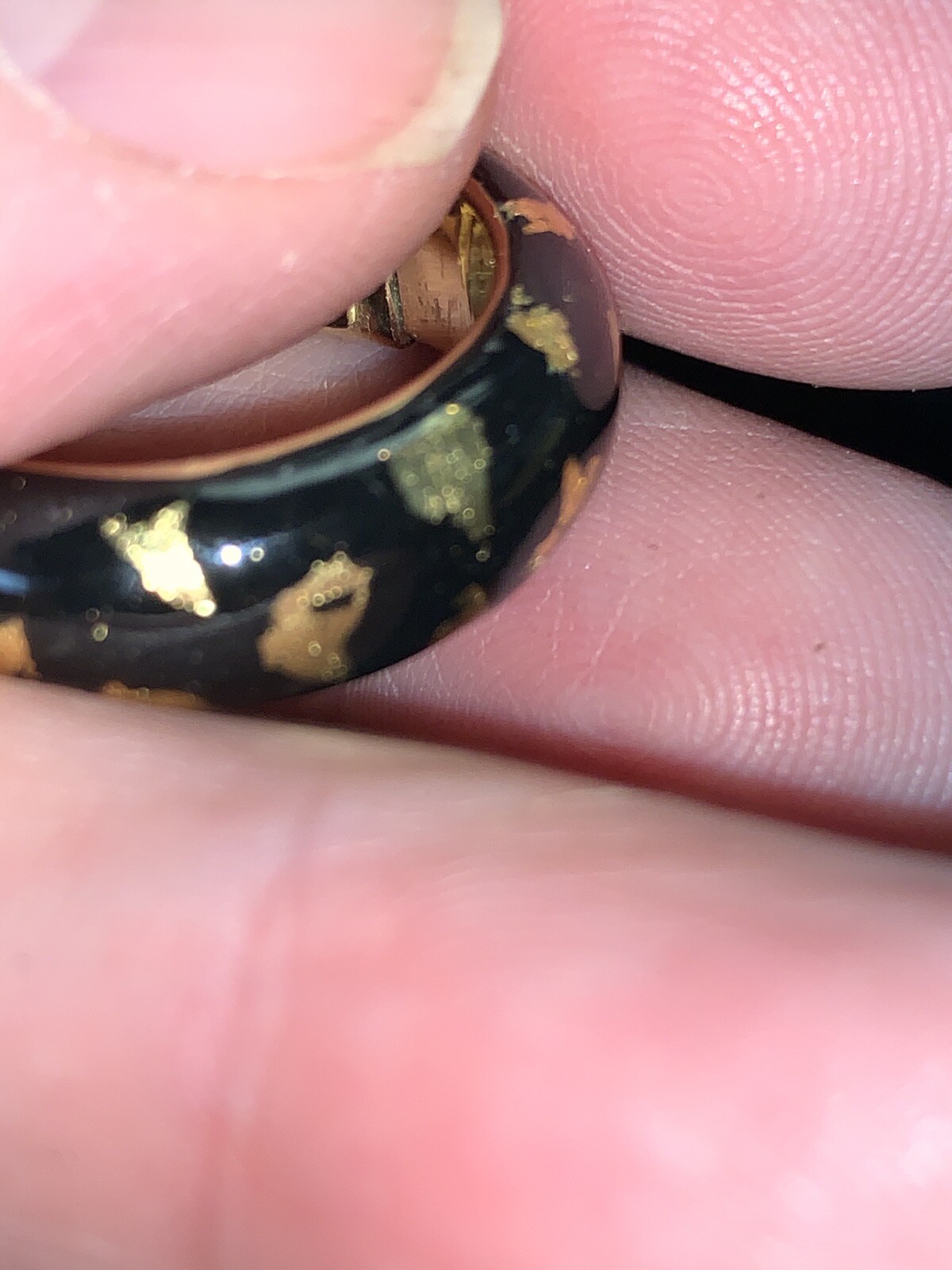 Estate 14k YG Italian Designer Gold Flake 14K Enamel Ring 4.8 Grams ...