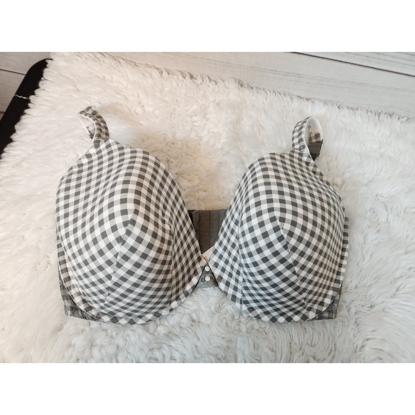 CACIQUE Gingham Check Balconette Bra, Size 42H - Clas… - Gem