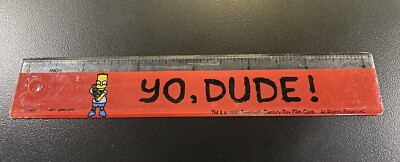 VINTAGE 1990 THE SIMPSONS BART YO, DUDE! 6 Inch Ruler | eBay