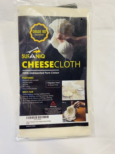 Cheesecloth for Straining, Grade 90 (9 Sq Feet), 100% Pure Cotton ...