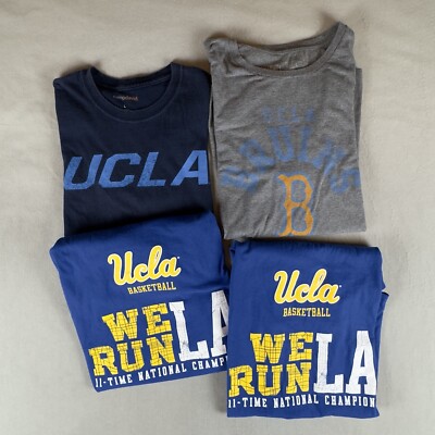 Lot of 4 UCLA Bruins T Shirts Adults L Large Blue Gray Basketball Short ...