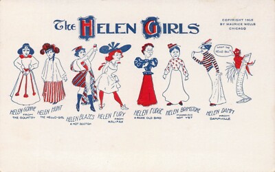 1905 The Helen Girls By Maurice Wells Chicago IL Comic Humor Antique ...