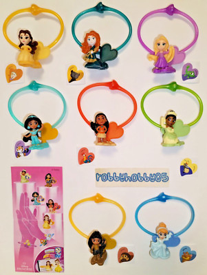 I LOVE DISNEY PRINCESS COMPLETE SET OF 8 + PAPERS KINDER SURPRISE EGG ...