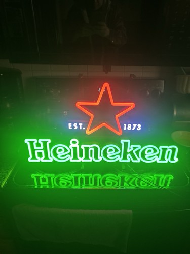 AWESOME HEINEKEN BEER LIGHT UP LED SIGN 27” X 16” FAUX NEON | eBay UK