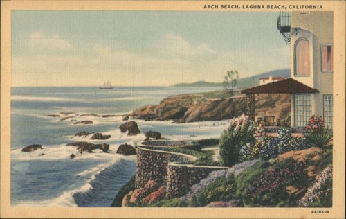 Arch Beach,Laguna Beach,California,CA Teich Orange County Vintage ...