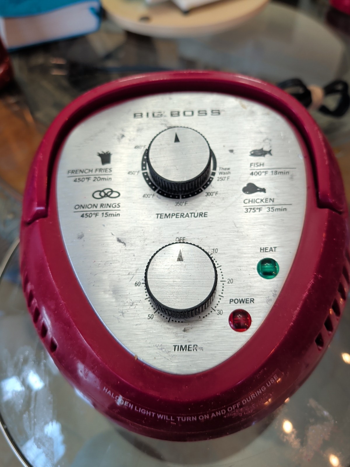 Big Boss 16Qt Large Glass Air Fryer Family Sized Large Halogen Oven Top ...