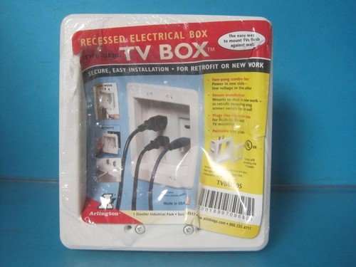 ARLINGTON TVBU505 2-GANG RECESSED ELECTRICAL COMBO WHITE TV BOX NEW ...