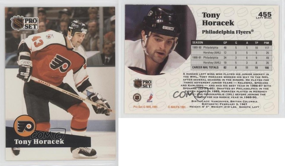 1991-92 Pro Set Tony Horacek #455 00jz | eBay