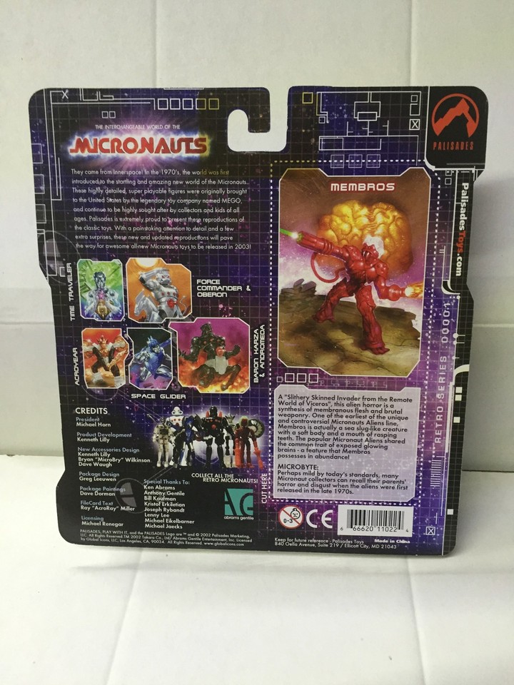 Palisades Micronauts MEMBROS Clear Yellow MOC, 2002 | eBay
