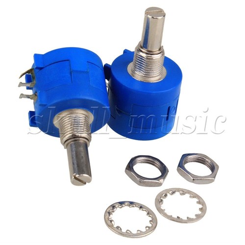 2 Pcs High Precision Wirewound Potentiometers 2K Ohm 10 Turn Rotary ...