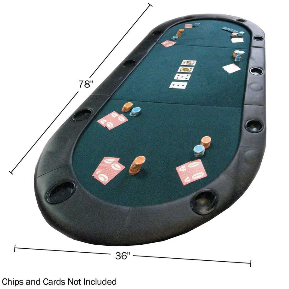 Foldable Poker Table Top with Cupholders and Padded Edges, Green | eBay