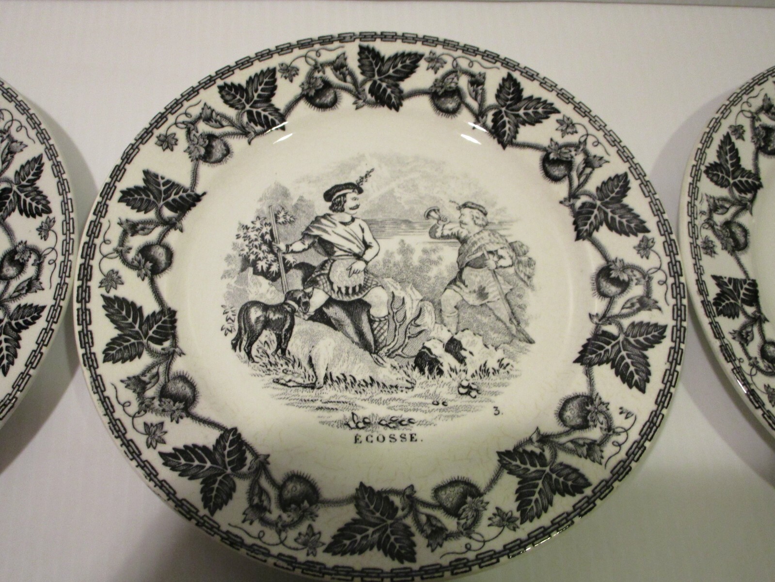 Vintage Nimy Belgium Set 6 Plates, World Places, Black/White | eBay