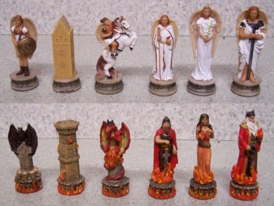 Chess Set Heavenly White Angels vs The Underworld NEW 3" Kings | eBay