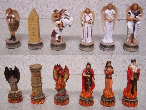Chess Set Heavenly White Angels vs The Underworld NEW 3" Kings | eBay