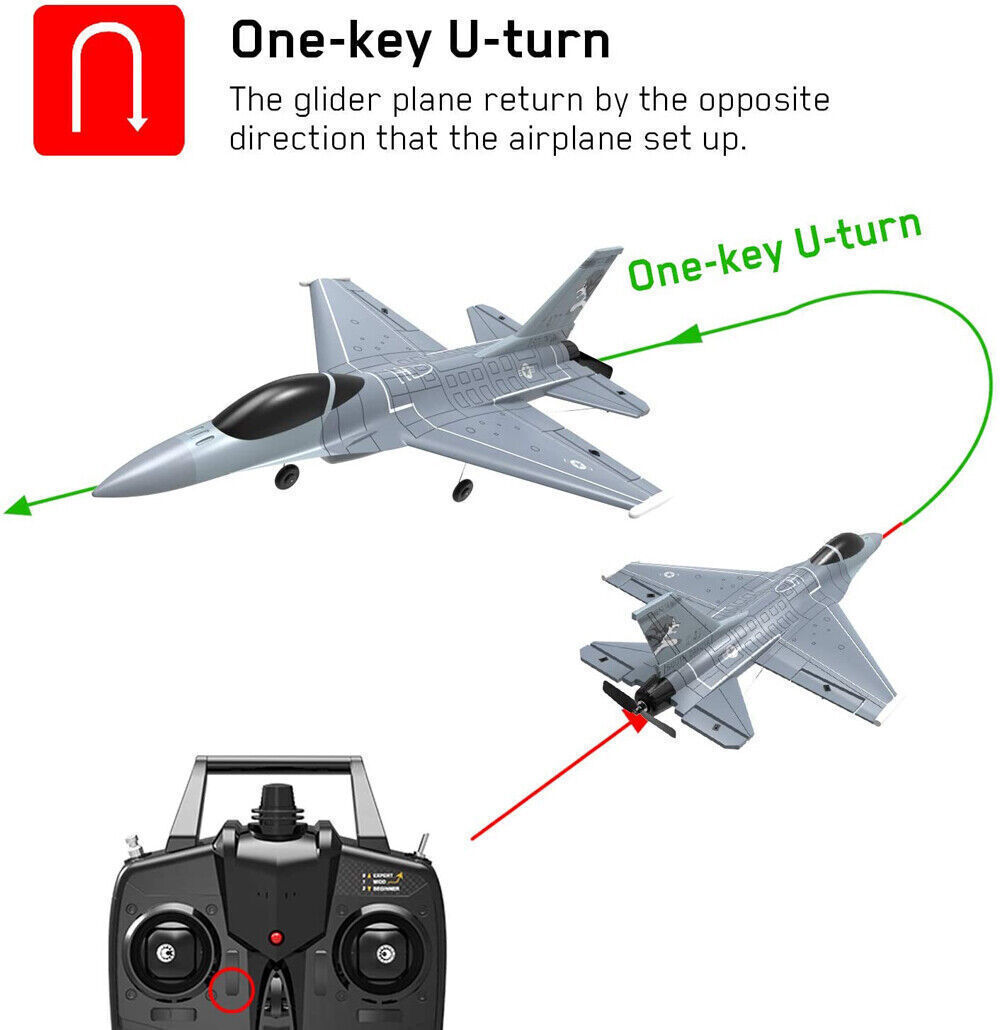 F16 4ch Rc Airplane 2.4G 6-Axis Falco Remote Control One-Key Aerobatic ...