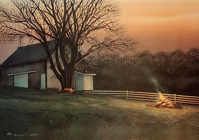 Late Autumn Days Open Edition Print by Tim Liess - Barn - Camp Fire | eBay