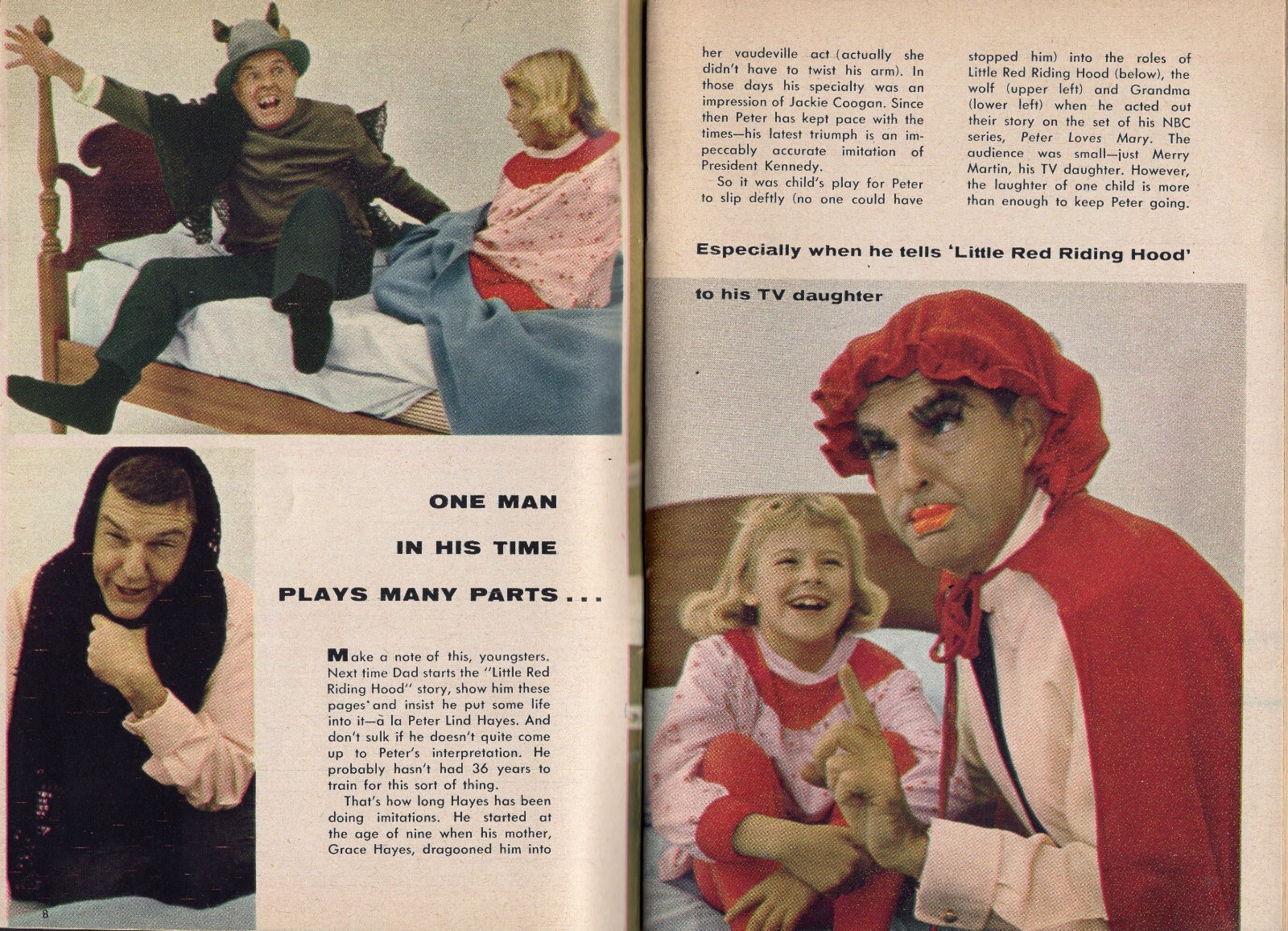 1961 ARTICLE/PETER LIND HAYES & TV DAUGHTER MERRY MARTIN/LITTLE RED ...