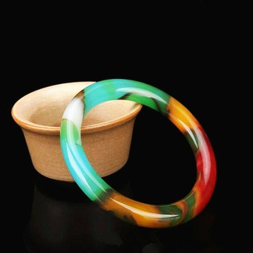 Natural Bangle Multicolor Jade Bracelet Circular Jadeite Jewelry Women ...