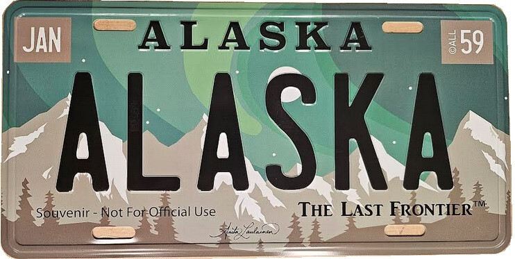 Alaska Metal Northern Lights License Plate 12" X 6", Green | eBay