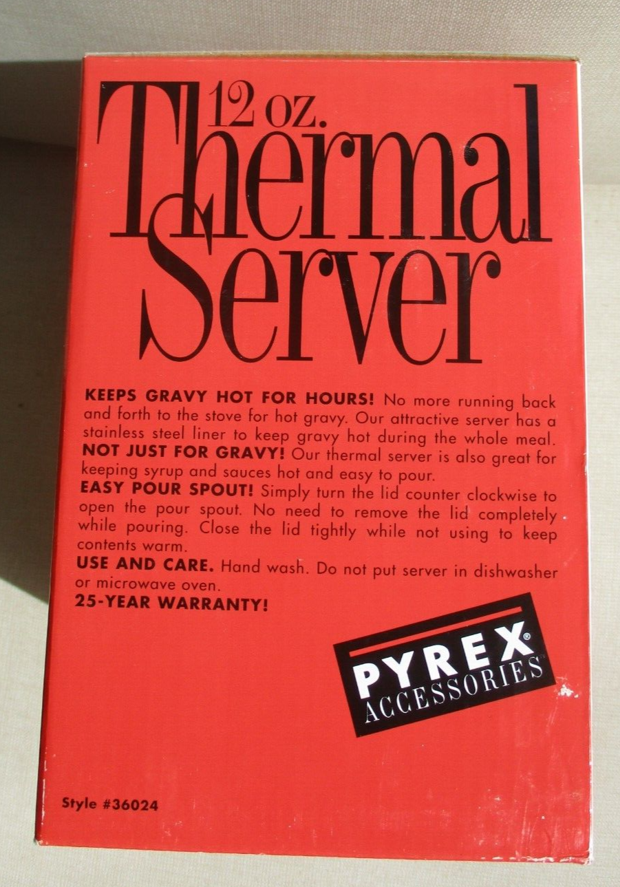 PYREX Accessories 12 oz. THERMAL Server ~ Syrup - Sauces - Gravy ...