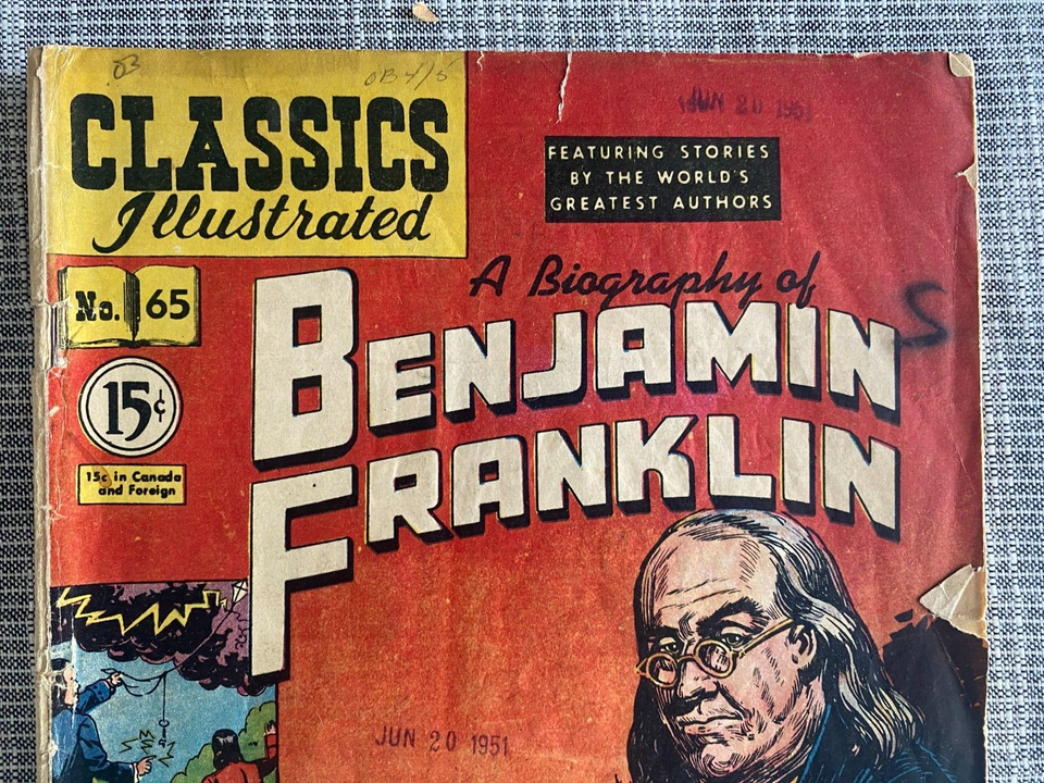 Classics Illustrated #65 Biography of Benjamin Franklin Canadian ...