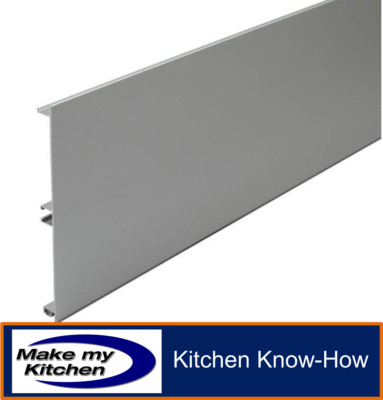 Aluminium Kitchen Unit Plinth Trim / Kick Board 145 x 3000mm Stainless ...