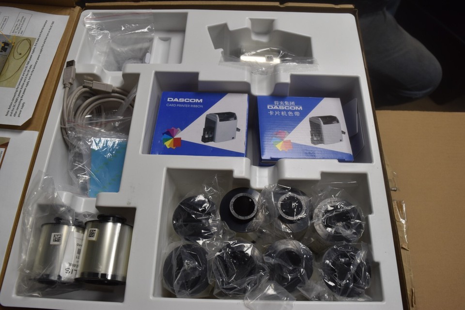 DASCOM BADGE ID CARD PRINTER LAMINATOR DC 7600 DC 5100 LAMINATOR $2,000 ...