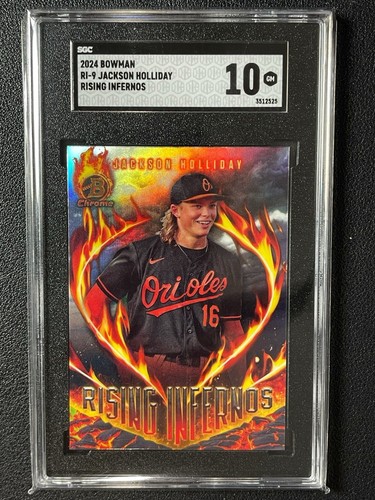 JACKSON HOLLIDAY SGC 10 2024 BOWMAN CHROME RISING INFERNOS ROOKIE REF ...
