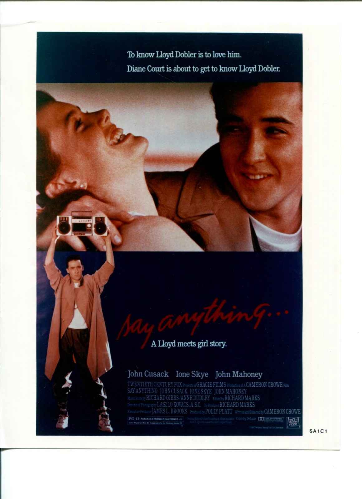 John Cusack Inoe Skye John Mahoney Say Anything Press Still Photo | eBay