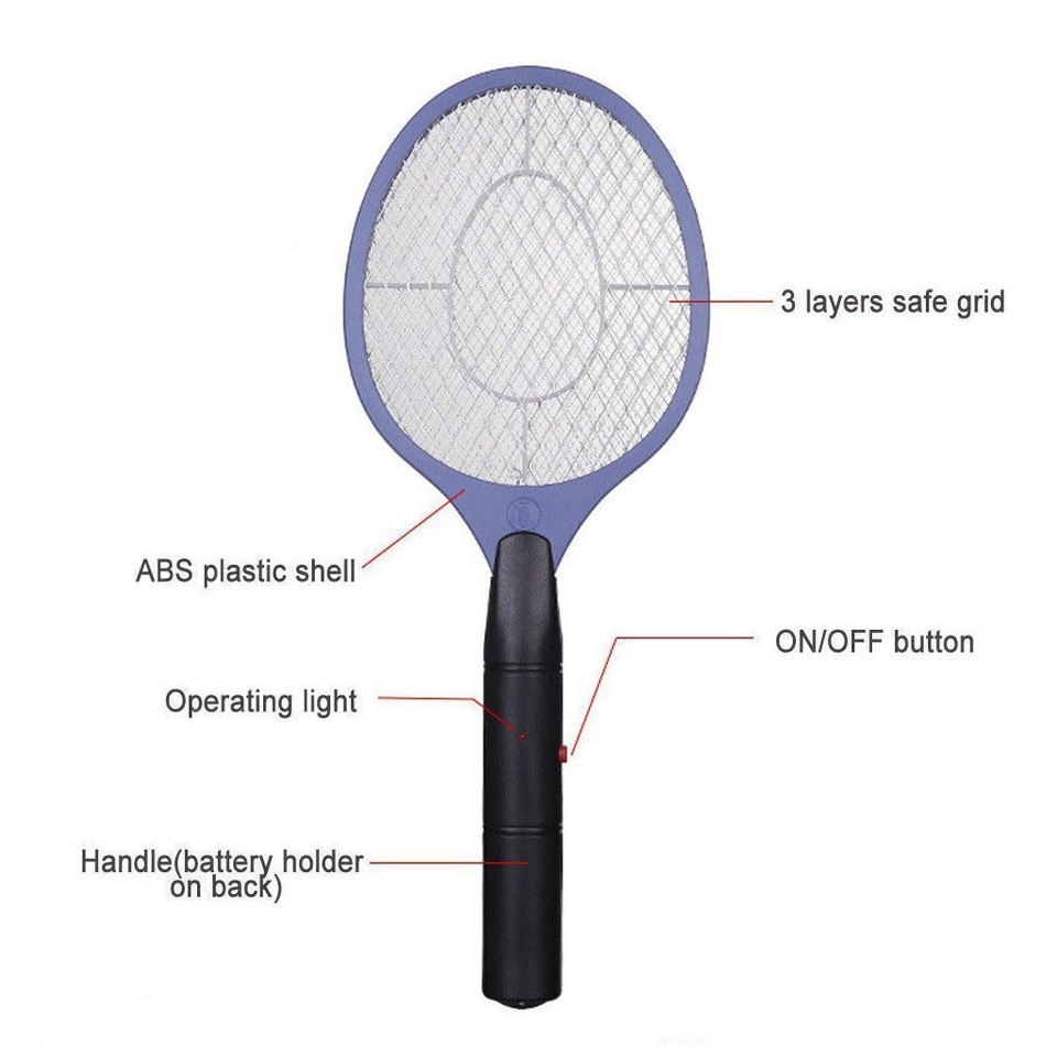 Electric Handheld Mosquito Fly Swatter Zapper Killer Bug Pest Insect ...