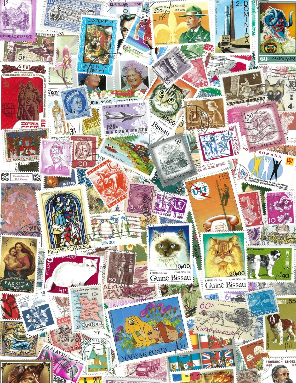 Worldwide - 100 Different Stamps many MNH many Countries - B.....32P ...