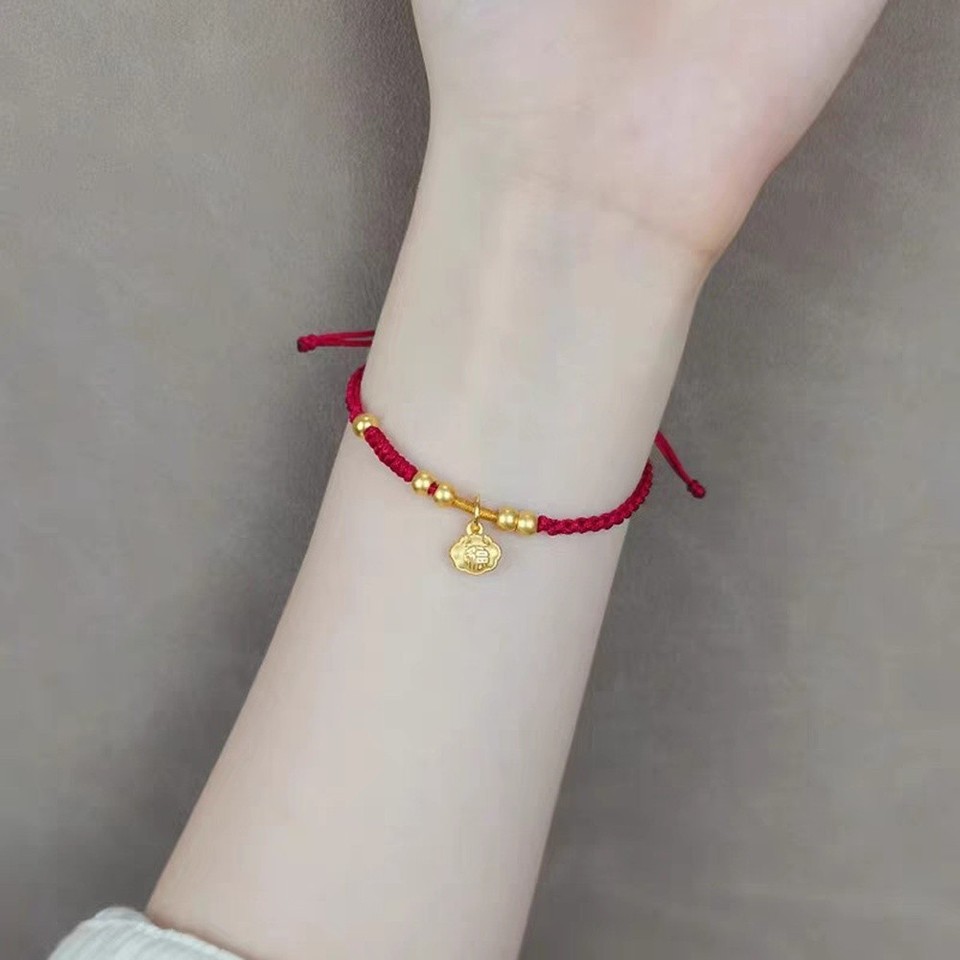 Fu Character Hand Woven Bracelet for For RUYI Lock Red Cord Couple ...