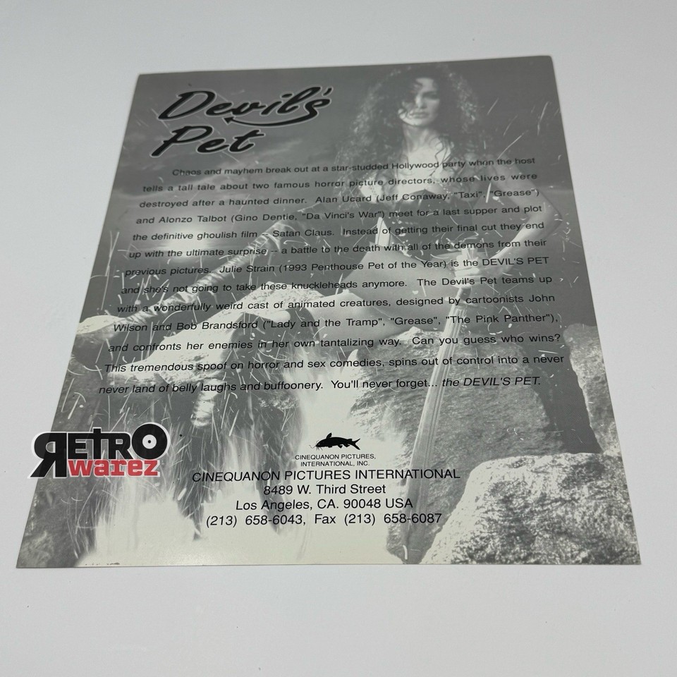 Julie Strain Devil’s Pet VHS Promo AD Slick Flyer 8.5x11” DS Horror movie poster | eBay
