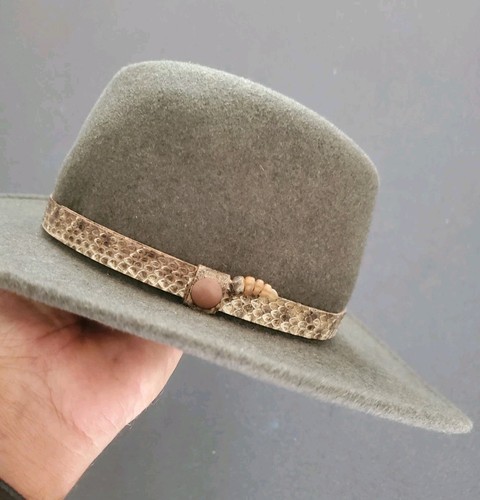New Rattlesnake skin hat band. with rattles, Handmade. adjustable. 5/8 ...