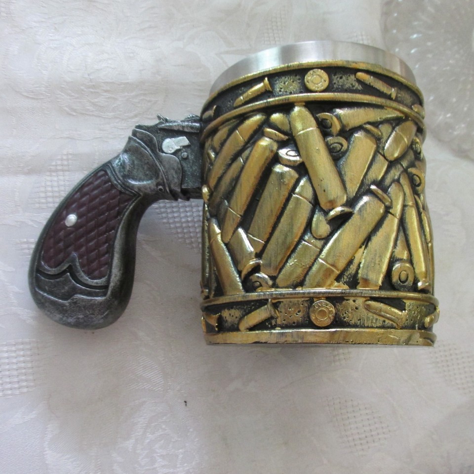 Metal MUG Gun Handle with Bullet Design On sides, Stainless Inside? | eBay