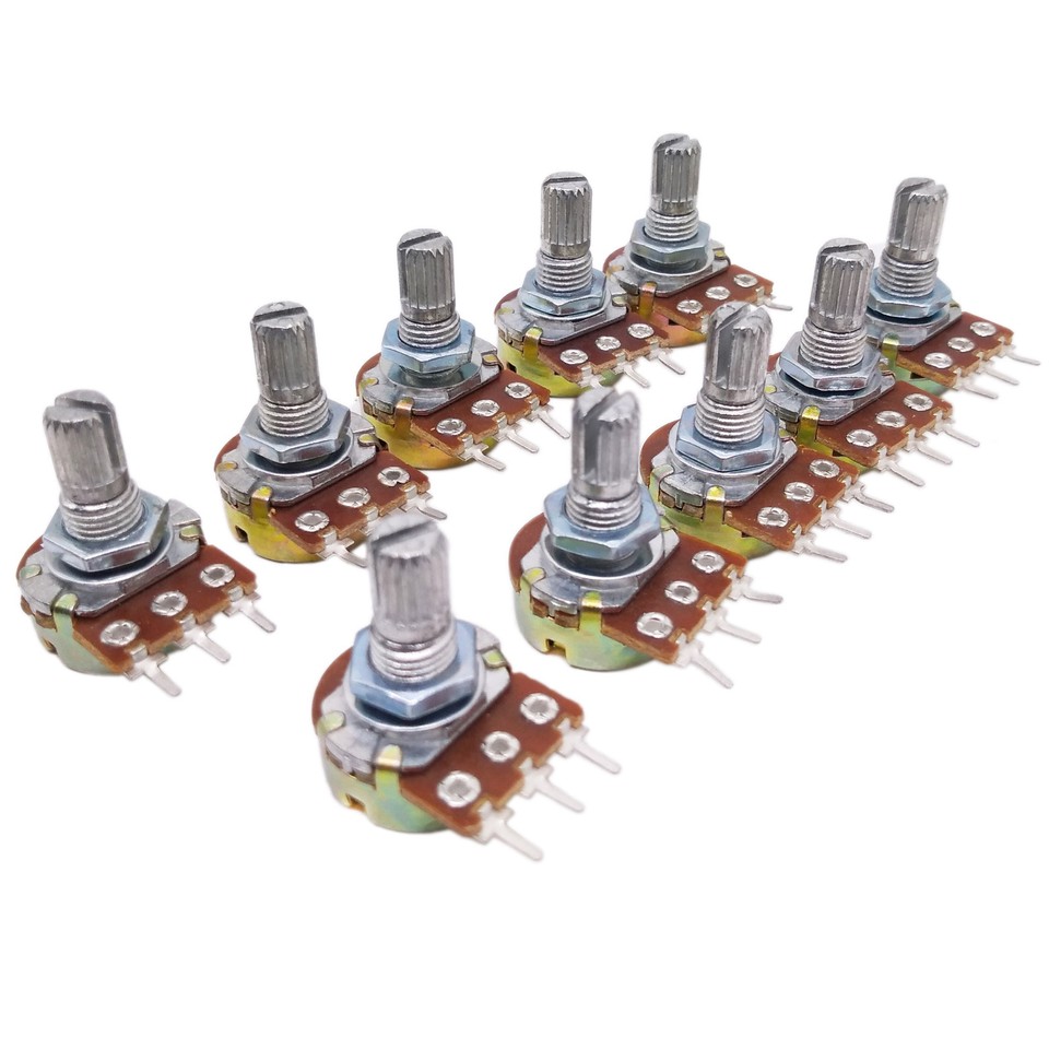 US Stock 10pcs 5K ohm Linear Taper Rotary Potentiometer Panel pot B5K ...