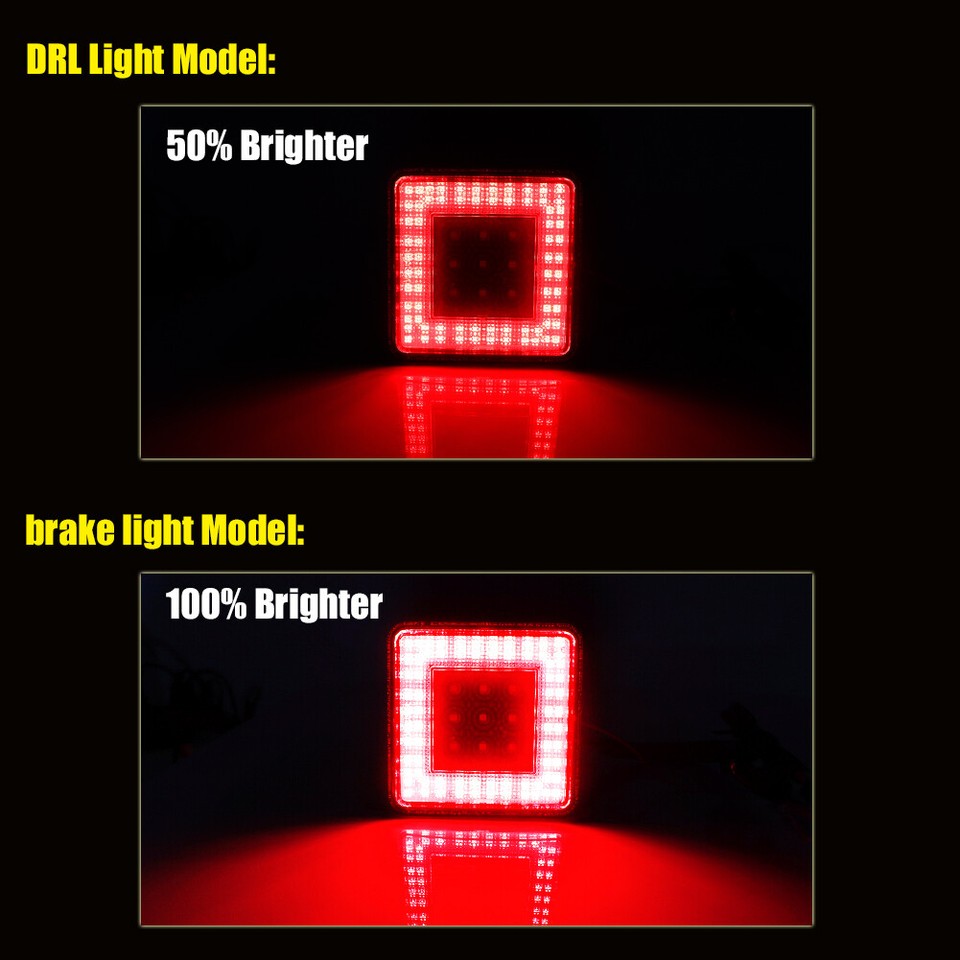 Universal LED Tow Hitch Driving & Brake Lamp Reverse Light Fits 2" for ...