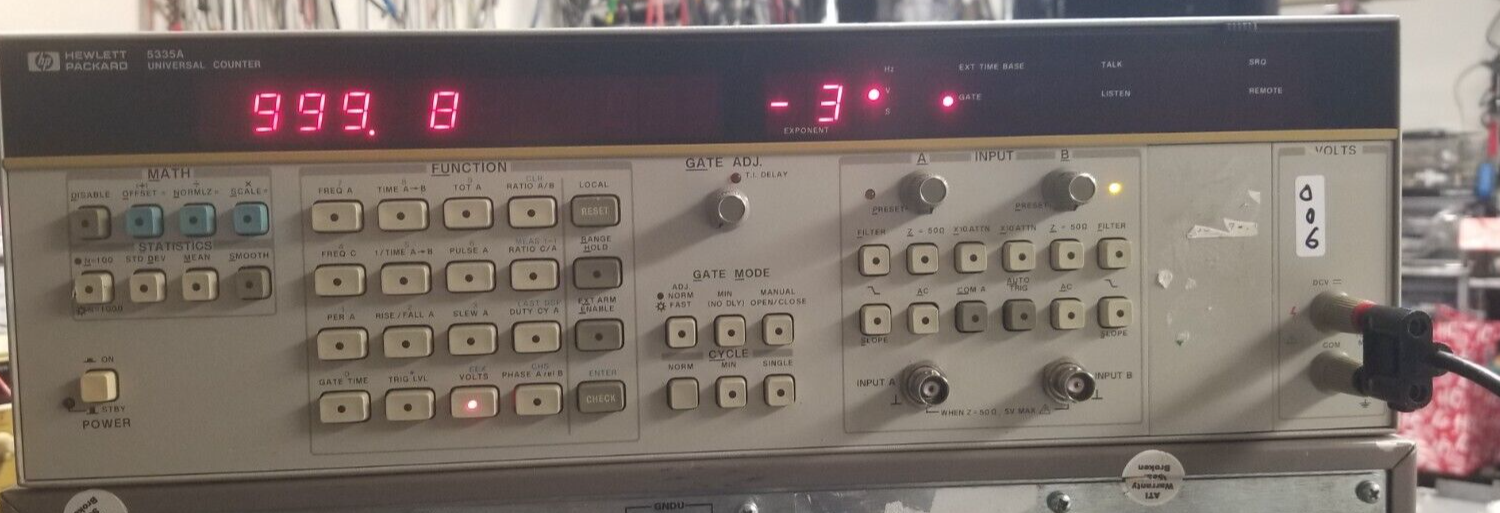 HP 5335A Universal Counter Opt 010 TESTED! Time Interval measurements ...