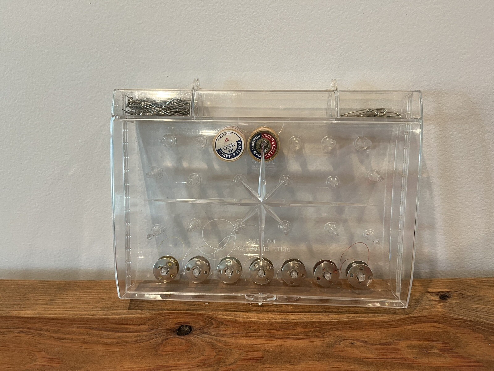 MCM Dritz Spool Box No 786 Starburst Acrylic Clear Sewing Box | eBay