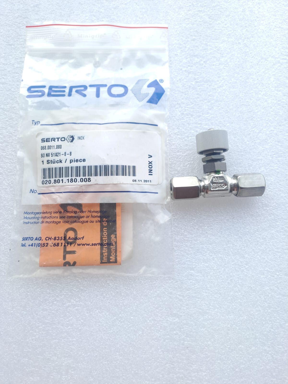 Serto Stainless Steel Regulating Valve SO NV 51A21-8-8 | eBay